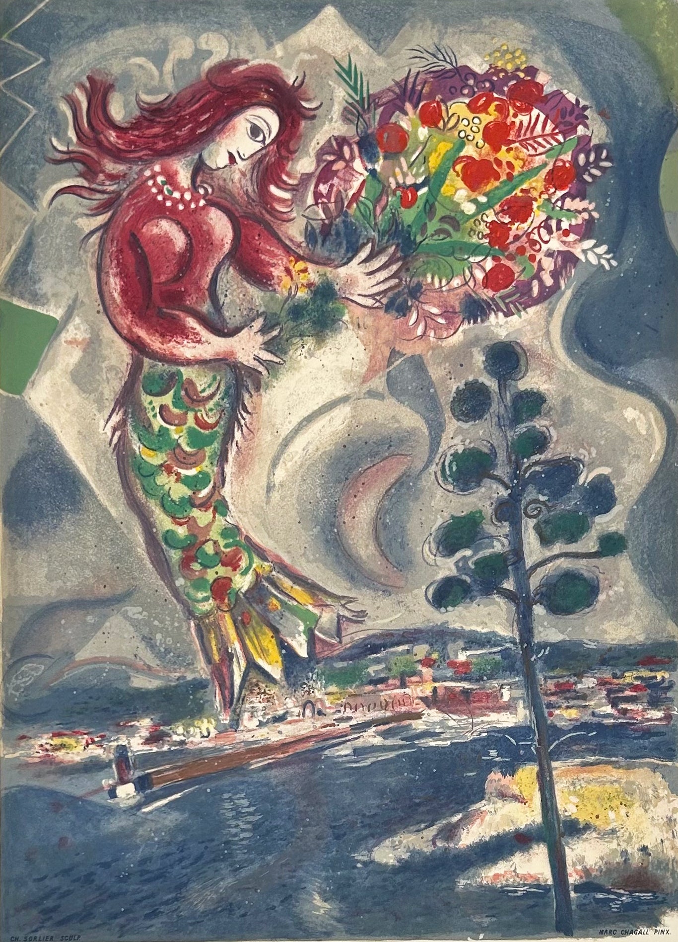 Charles Sorlier after Marc Chagall Siren with Pine (Unsigned Proof) (C ...
