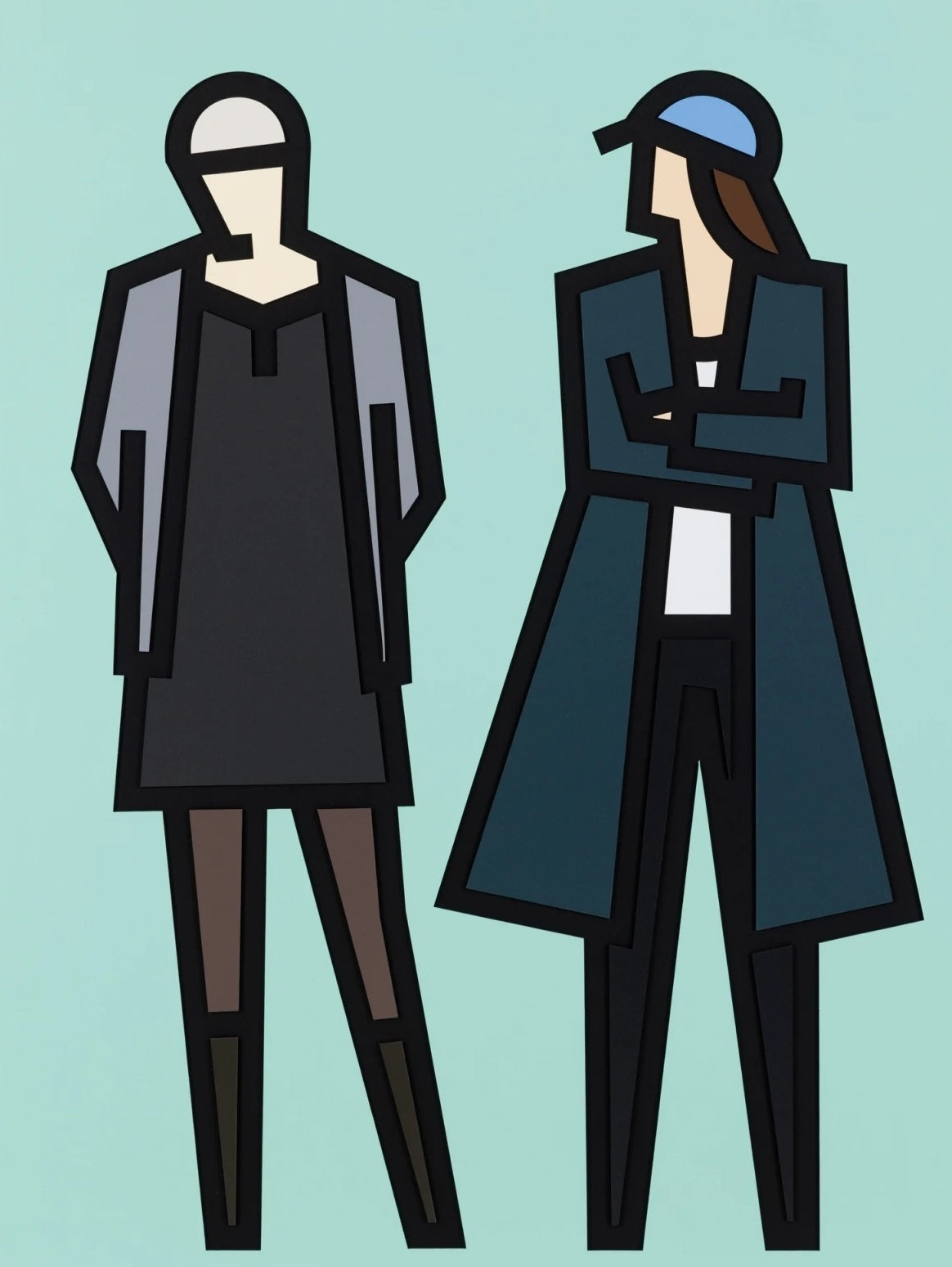 Julian Opie Standing Couples: Jade and Julia 2024 – Georgetown Frame Shoppe