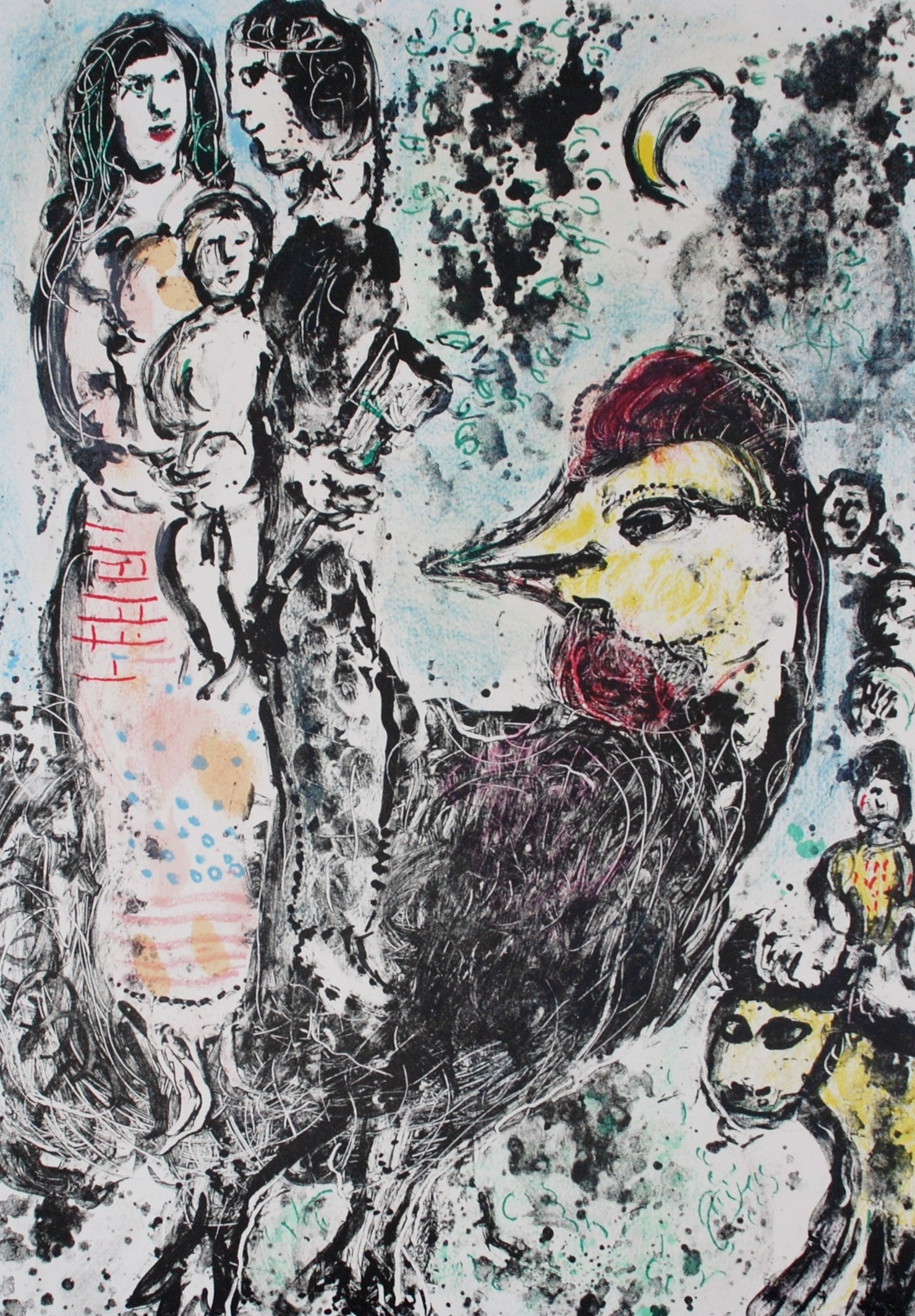Marc Chagall Family With Rooster (La Famille au Coq) (Mourlot 567) 1969 ...
