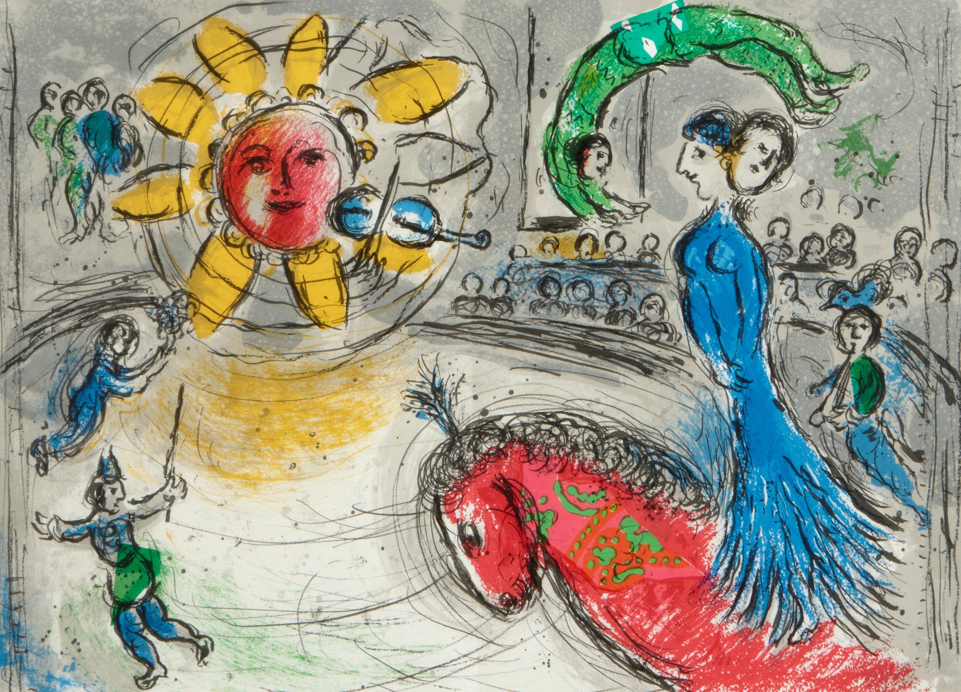 Marc Chagall Sun with Red Horse (Cramer 110 Mourlot 945) 1979 ...