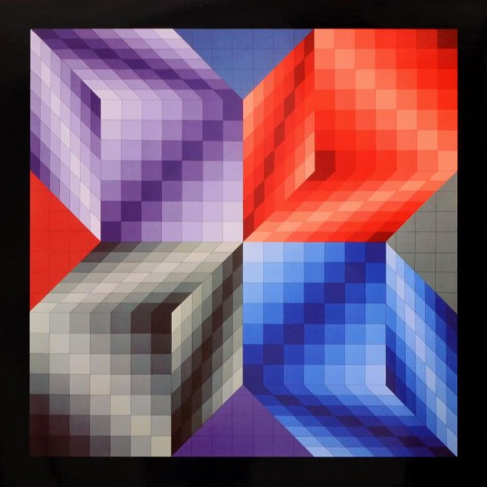 Victor Vasarely KUB-STRI 1971 – Georgetown Frame Shoppe