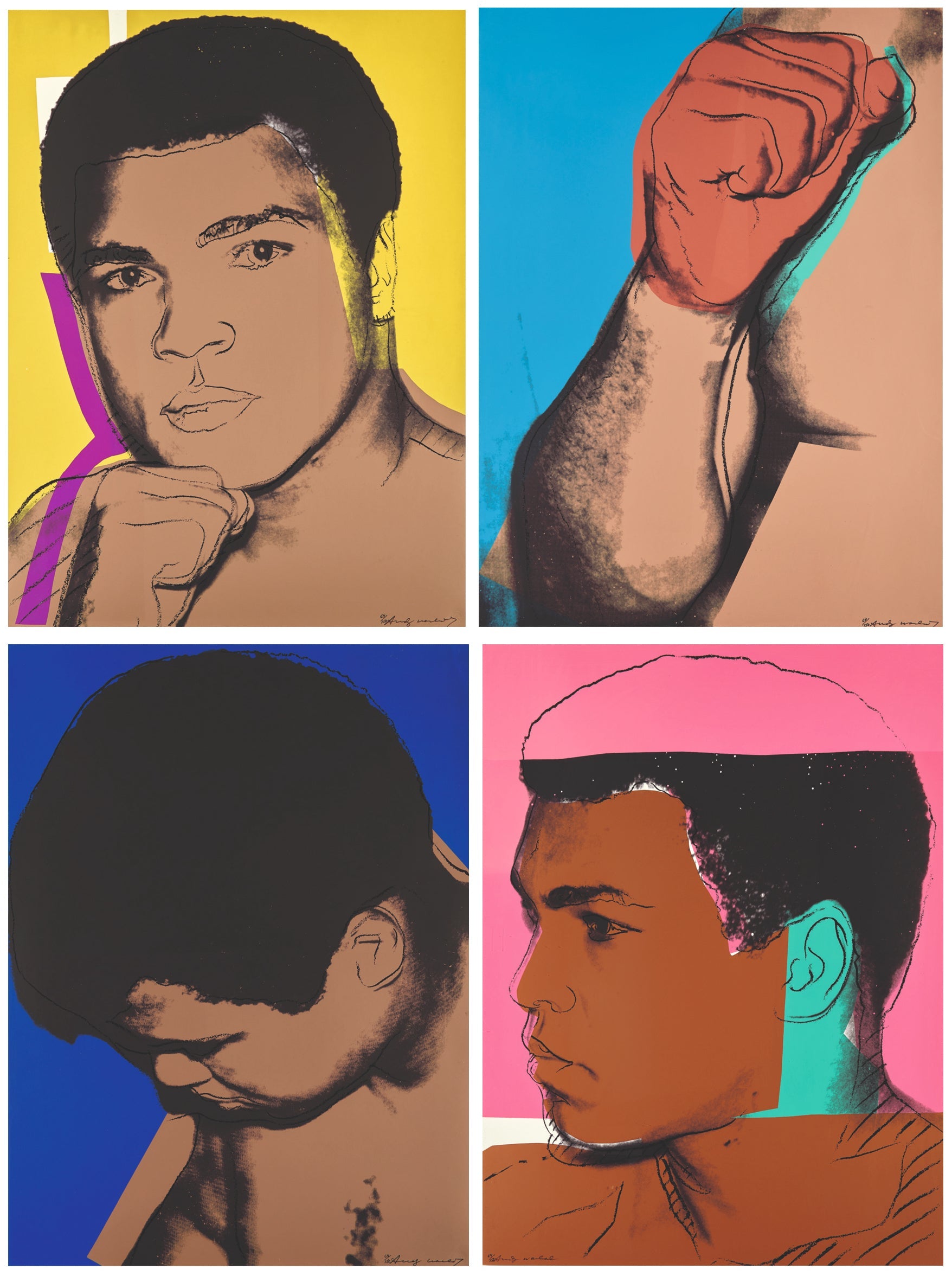 Andy Warhol Muhammad Ali Portfolio (Feldman II.179 - II.182) 1978 ...