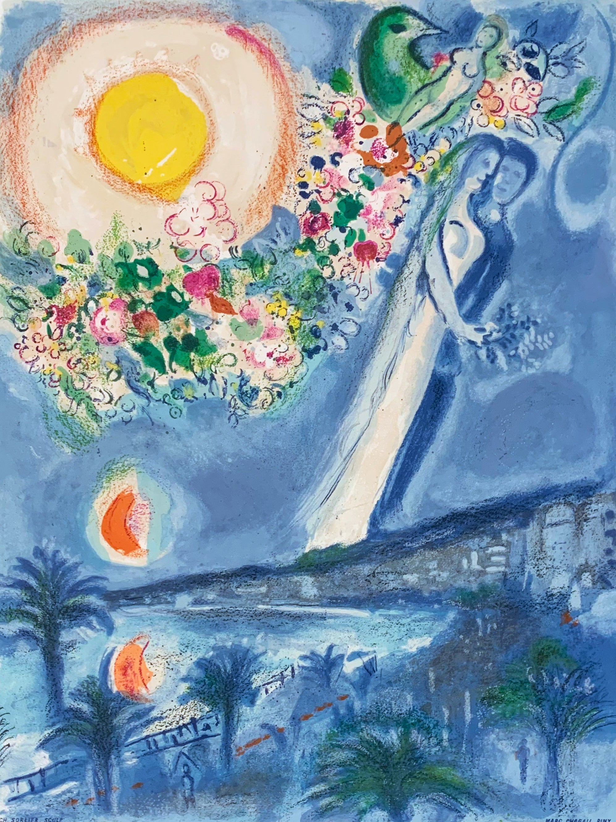 Charles Sorlier after Marc Chagall Fiancés in the Sky at Nice (CS 36 ...