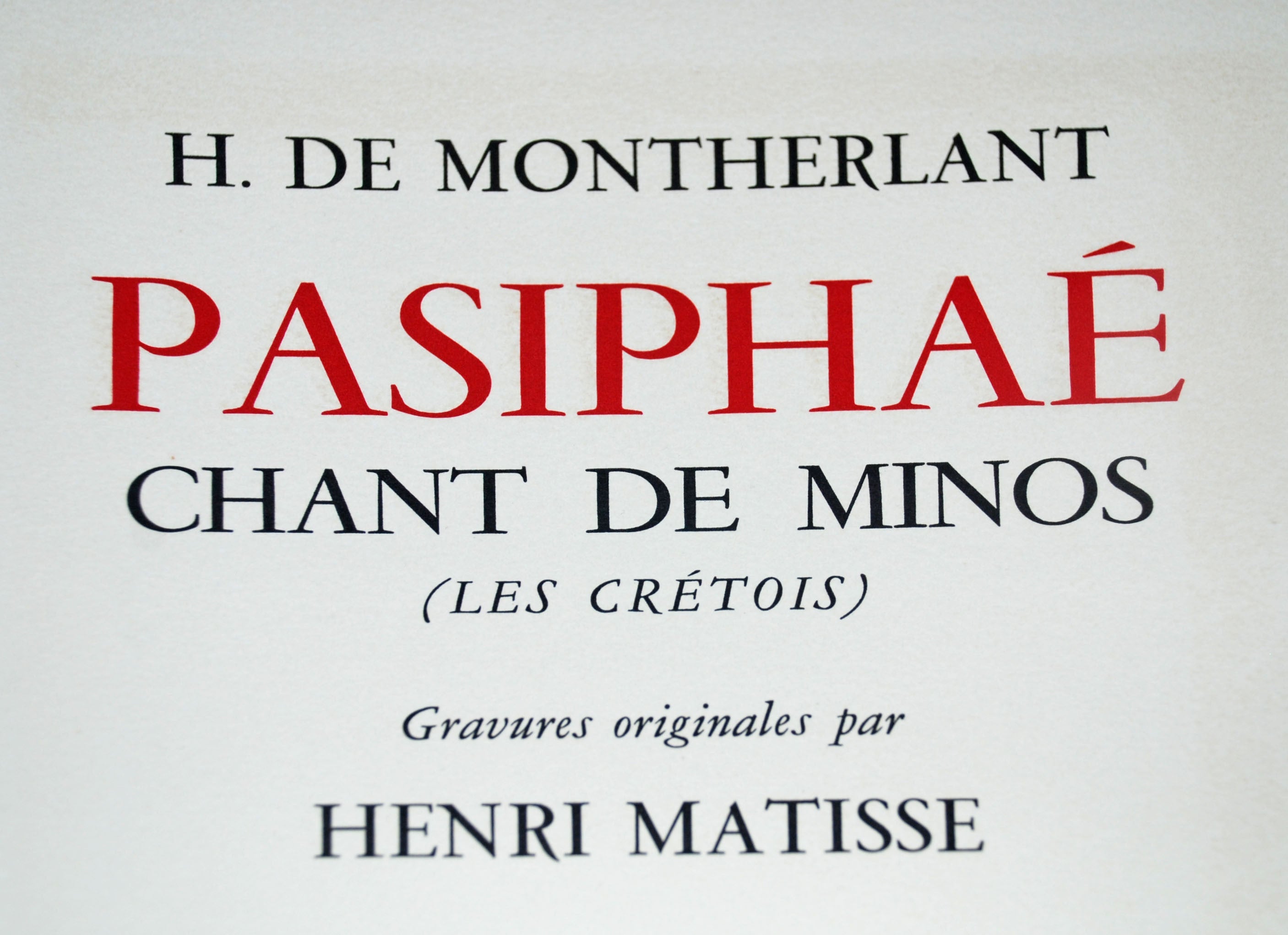 Henri Matisse Pasiphae Title Page 1944 – Georgetown Frame Shoppe