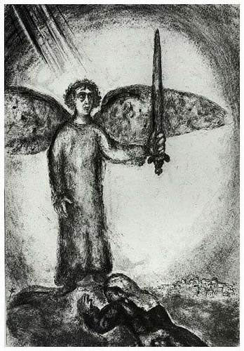 Marc Chagall Joshua Before Angel with Sword (Cramer 29) 1956 ...