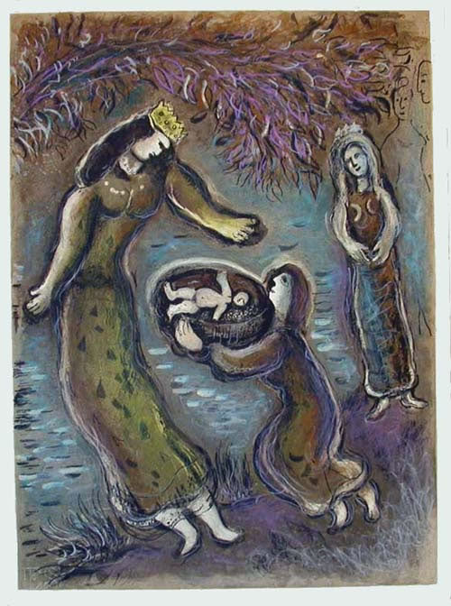 Marc Chagall Pharaoh's Daughter and Moses, from The Story of Exodus ...
