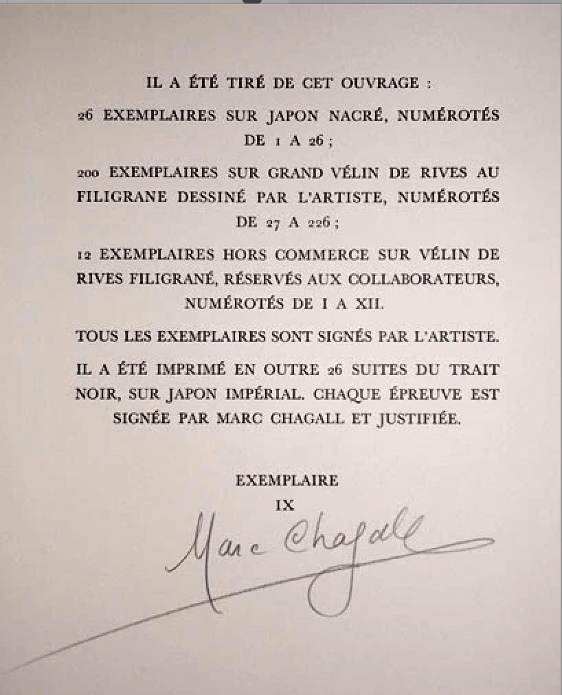 Marc Chagall Poemes Justification Page (Cramer 74) 1968 – Georgetown ...