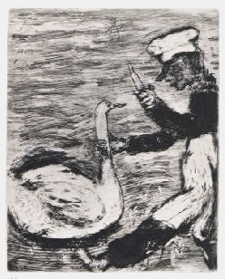 Marc Chagall The Swan and the Cook, from Les Fables de la Fontaine ...