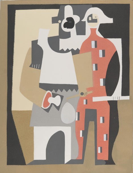 Pablo Picasso (after) Pierrot and Red Harlequin Standing 1920 ...